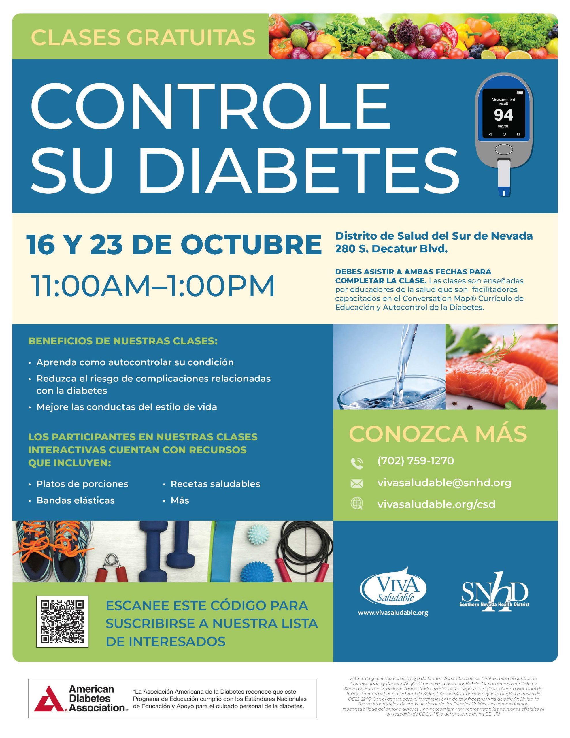 Clase gratuita de diabetes - Viva Saludable